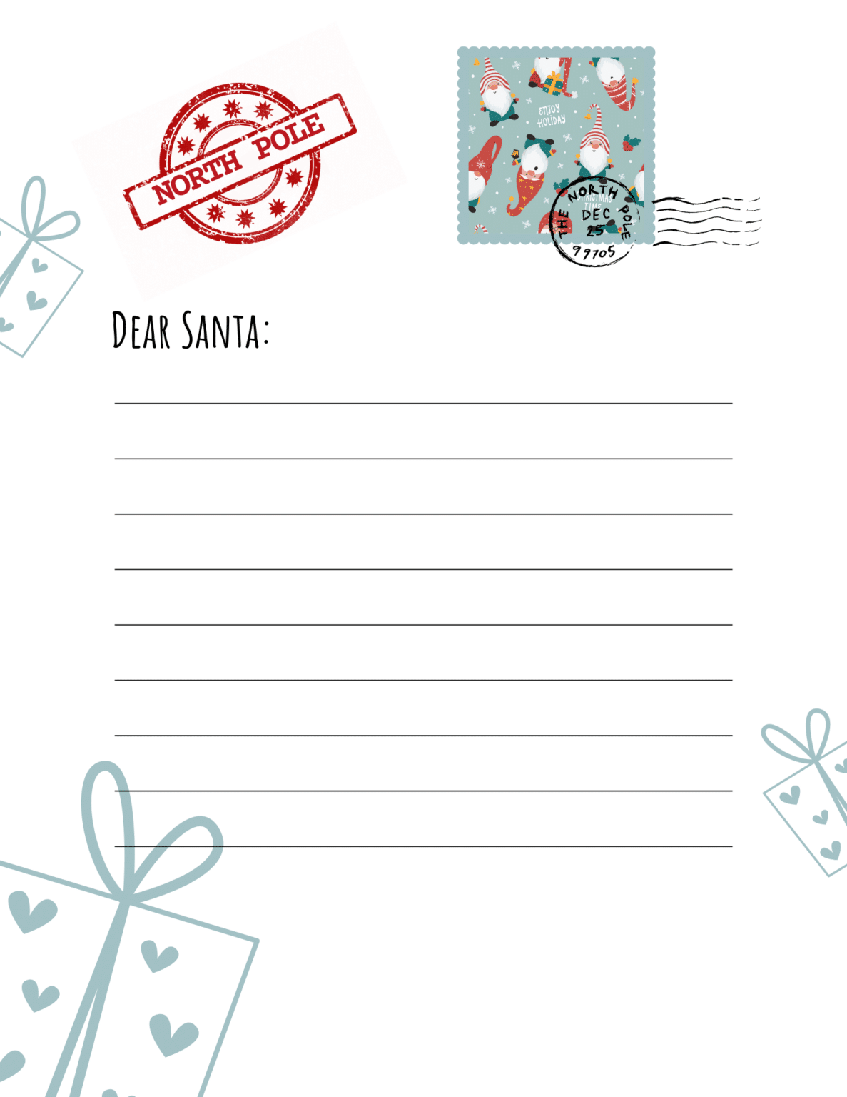 10 Free Letter to Santa Templates to Print 2025 - Download Letters to ...